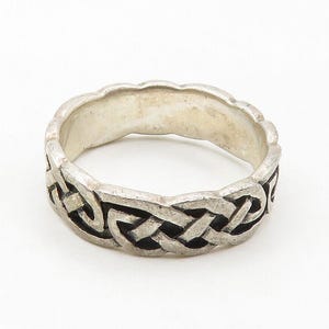 PETER STONE 925 Sterling Silver Vintage Celtic Knot Band Ring Sz 7 ...