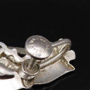 925 Silver Vintage Praying Angel & Evil Devil Screw Back Earrings ...