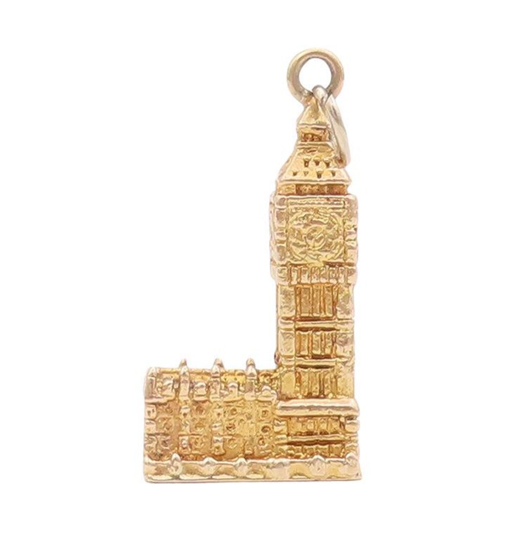 10K GOLD Vintage Pendant Mini Big Ben of London Charm GP671 - Etsy