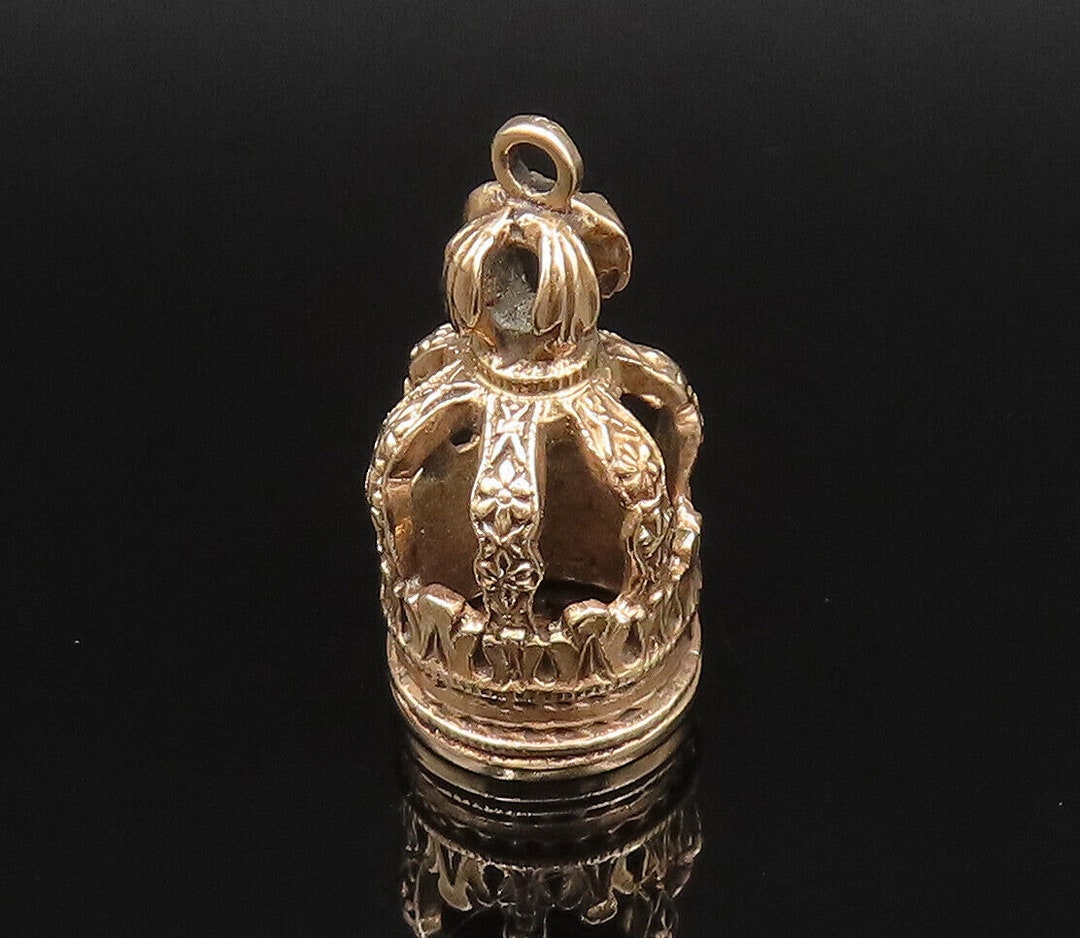 14K GOLD Vintage Beautiful King or Queen Royal Crown Pendant GP528 - Etsy