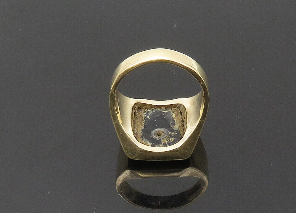 BADEN FOSS 10K GOLD Vintage Black Onyx Masonry Band Ring Sz - Etsy