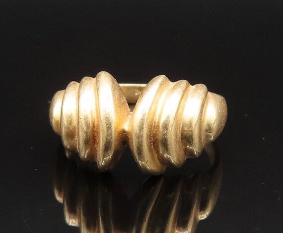 14K GOLD - Vintage Graduated Split Ribbed Dome Ring S… - Gem