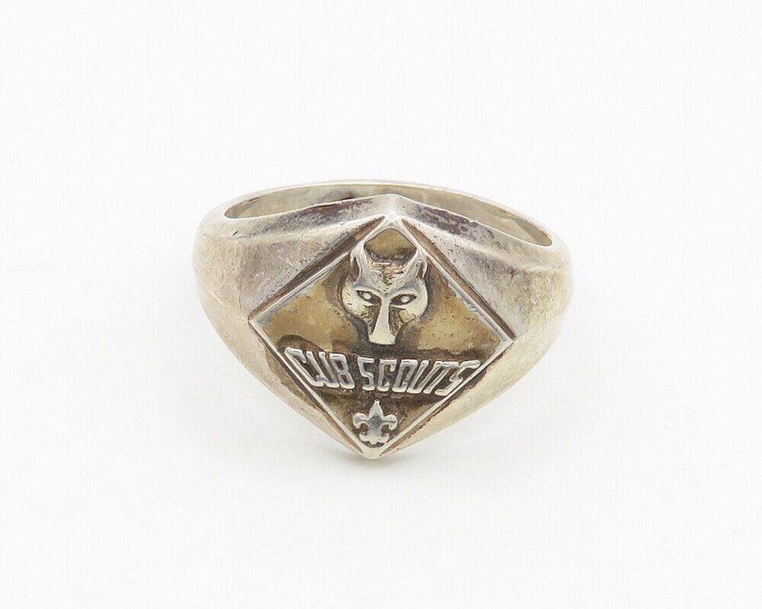 925 Sterling Silver Vintage Boy Scouts of America Band Ring Sz 5 ...