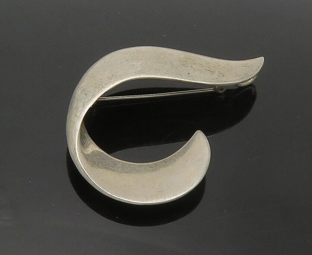 ESPO SIG 925 Sterling Silver Vintage Smooth Shiny Swirl Brooch Pin ...