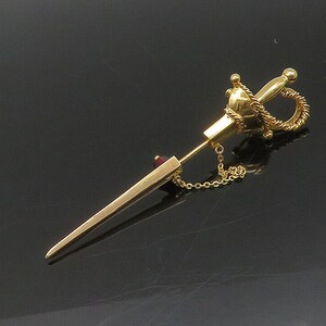 18K GOLD Vintage Garnet Shiny Sword & Sheath Lapel Pin GOT022 - Etsy