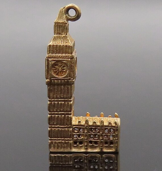 ENGLAND 10K GOLD - Vintage Big Ben Building London Dr… - Gem