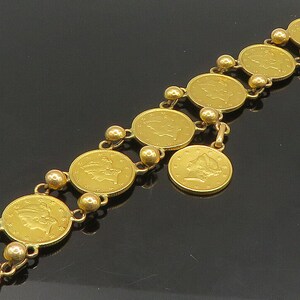 22K GOLD Vintage Shiny United States Dollar Coin Chain Bracelet GBR029 ...