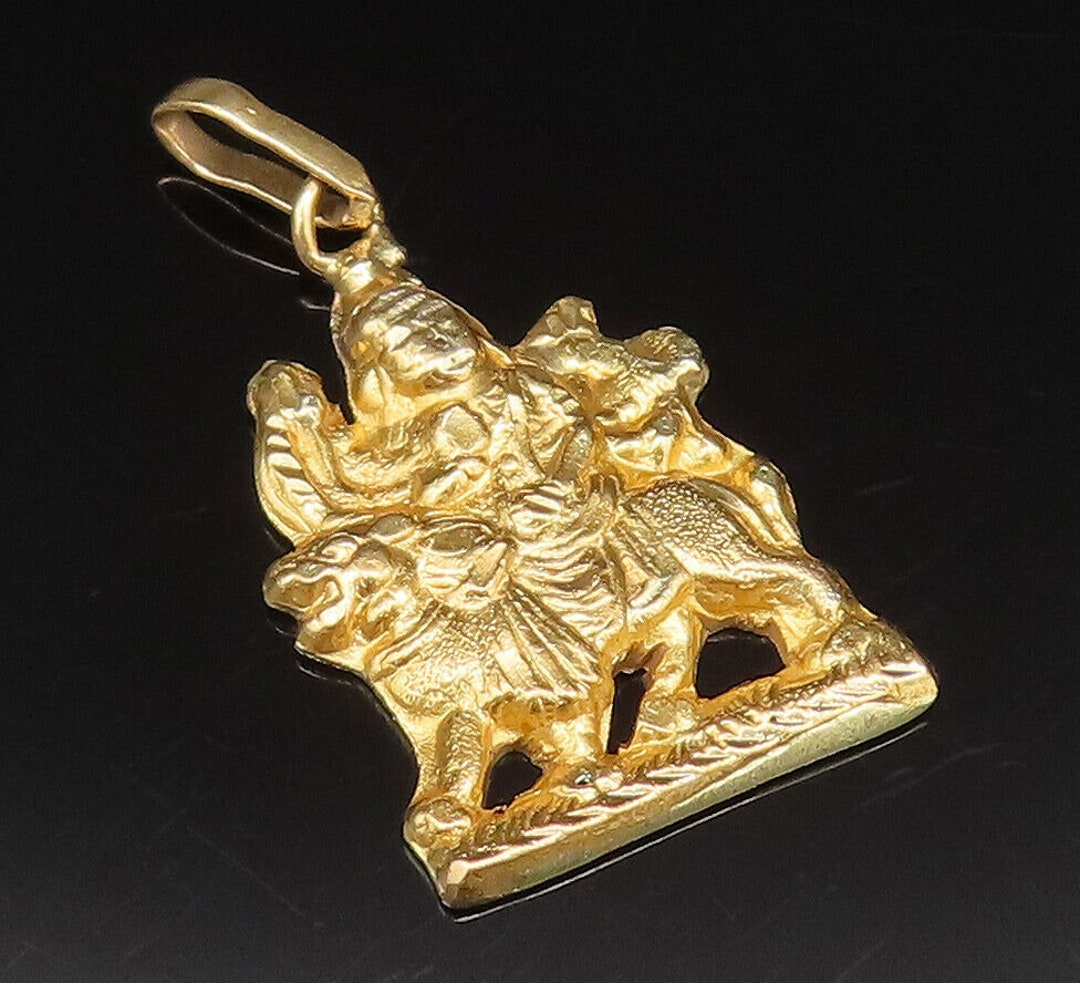 21K GOLD Vintage Carved Chinese Warrior Charm Pendant GP444 - Etsy