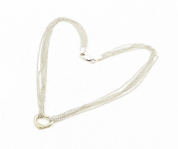 925 Silver & 14K GOLD - Vintage Love Heart Multi-Stra… - Gem