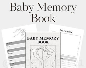 Baby Book, Printable Baby Book Pages, Baby Memory Book, Baby Book First ...