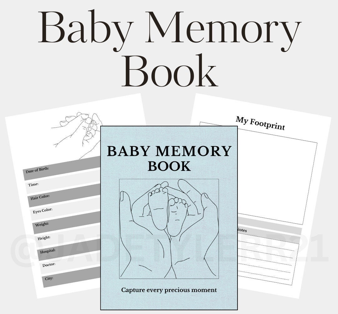 Baby Book, Printable Baby Book Pages, Baby Memory Book, Baby Book First ...