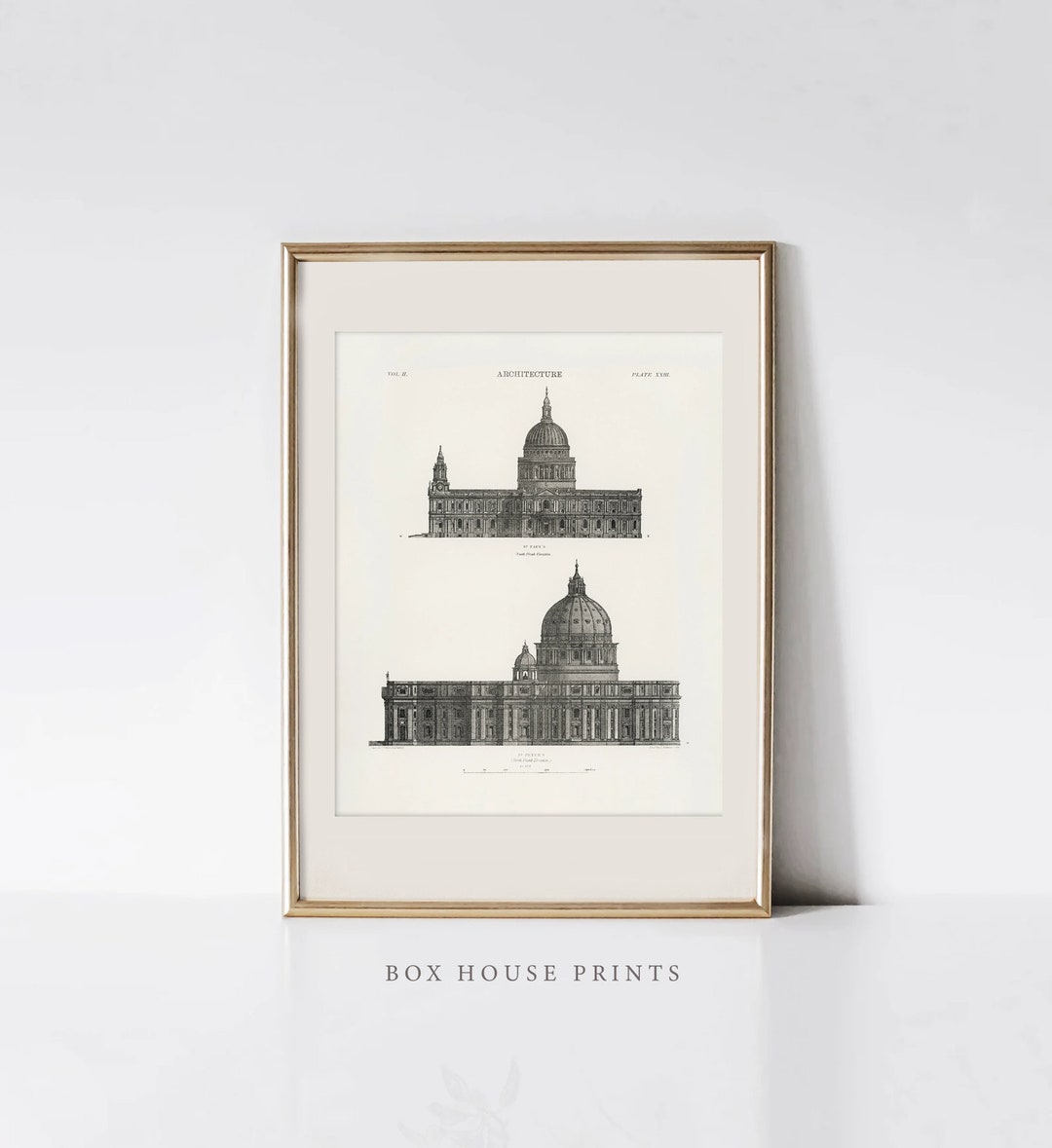 St Paul's Architectural Elevation VINTAGE Art Print | Download Only ...