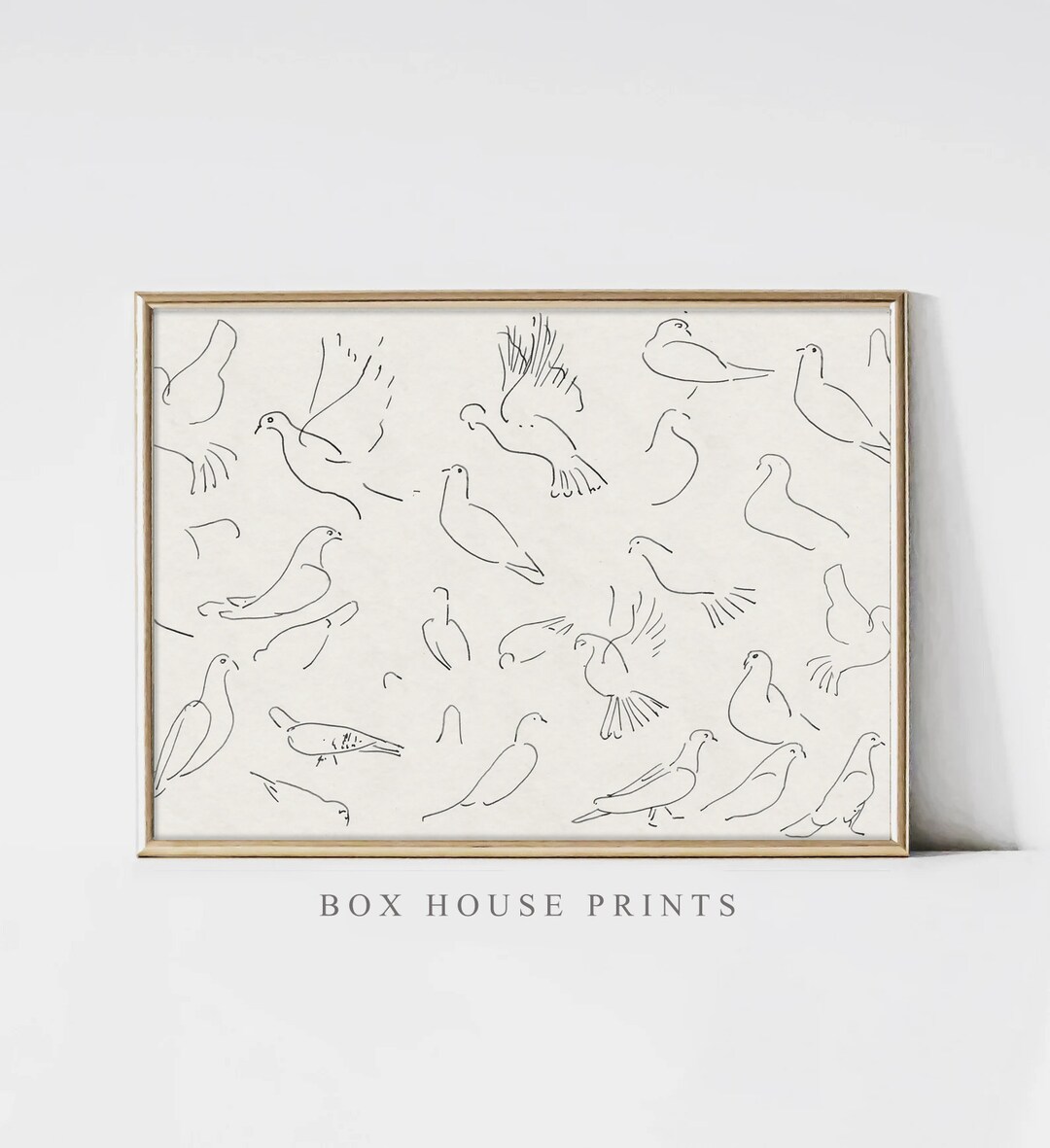 Flock of Birds Modern Art Print | Download Only Antique Neutral Muted ...