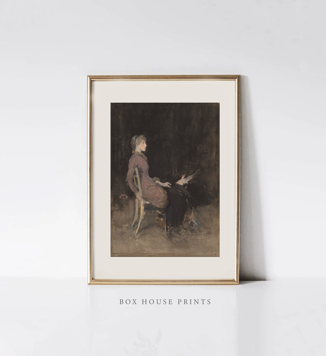 VINTAGE Dark Art Print | Download Only ANTIQUE Study in Black Muted ...