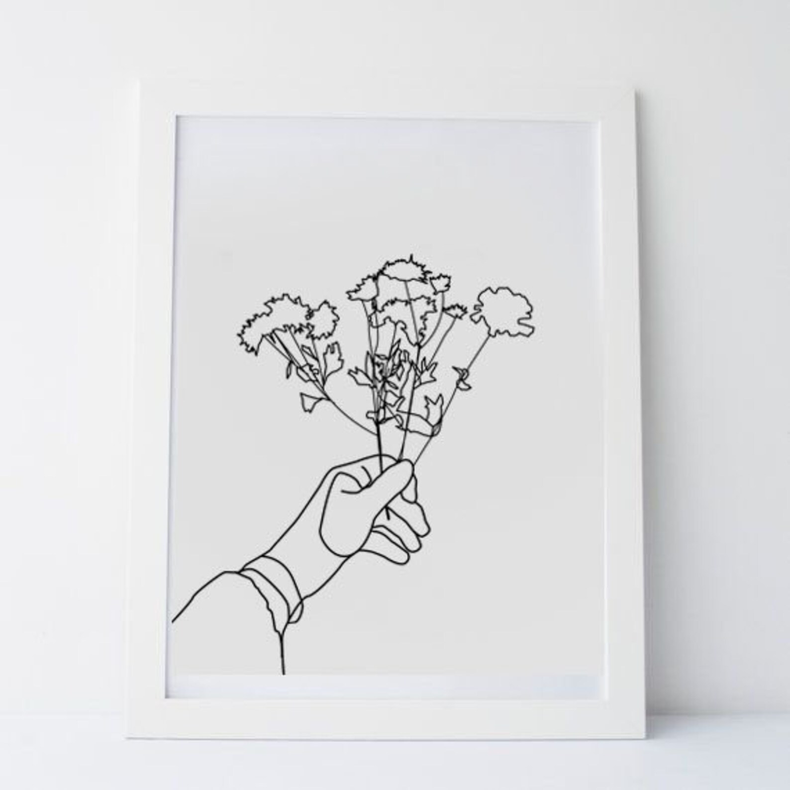 Single Line Print / Hand Print / Line Art Hand Print / Line Art Wall ...