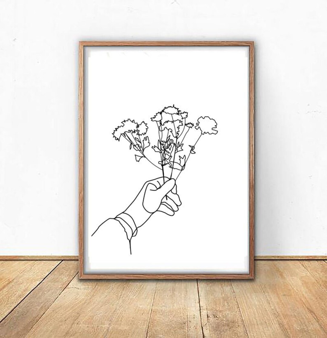 Single Line Print / Hand Print / Line Art Hand Print / Line Art Wall ...