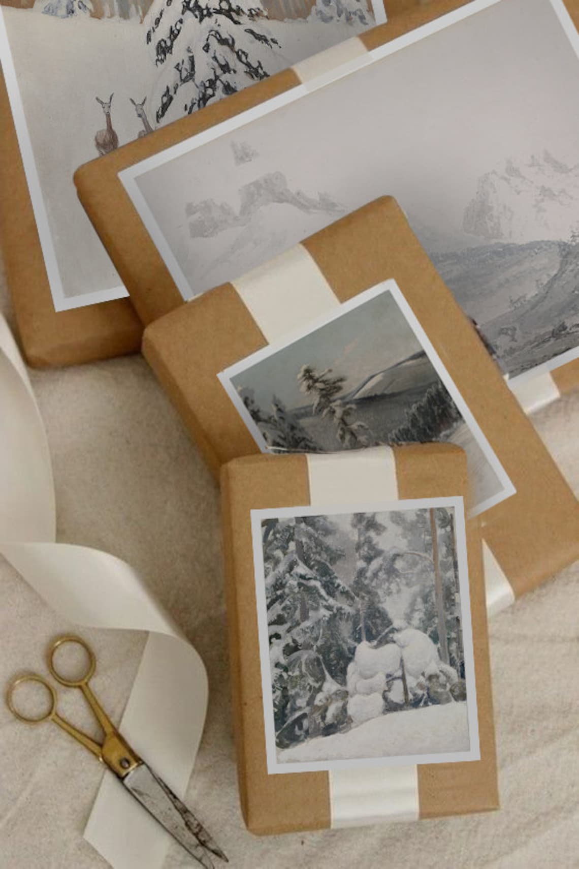 Set of 4 Printable Gift Wrap Topper Prints | Print at Home!! Download ...