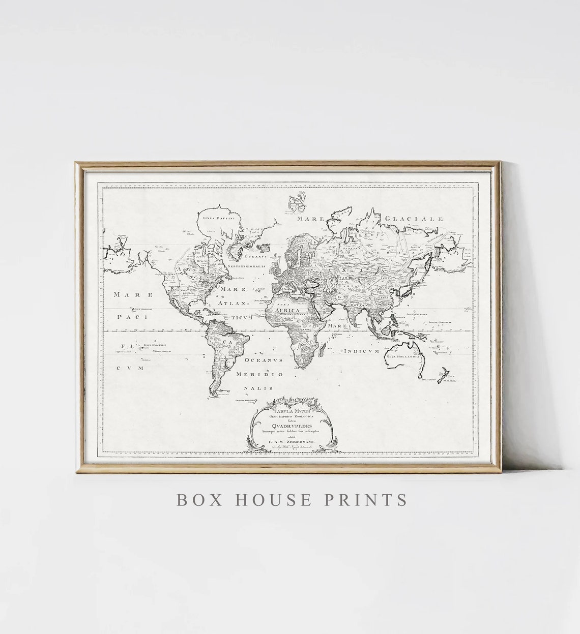 Map of the World 8x10 VINTAGE Art Print | Download Only Antique Neutral ...