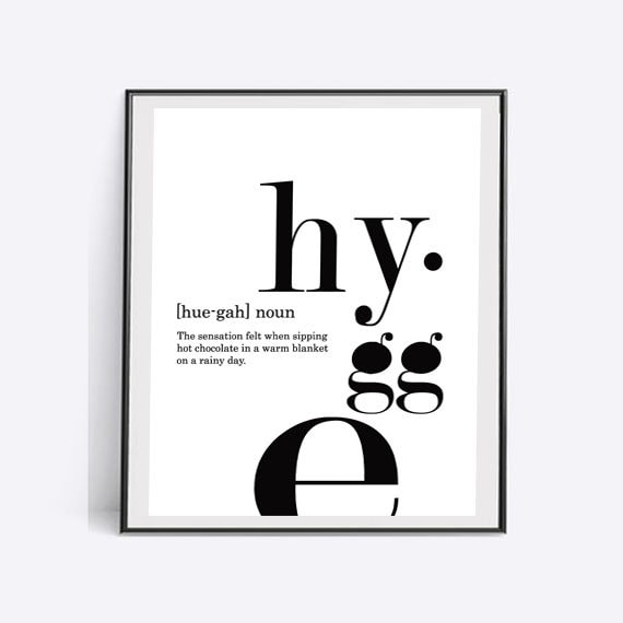Hygge Print / Hygge / Text Print / Black and White Wall Art ...