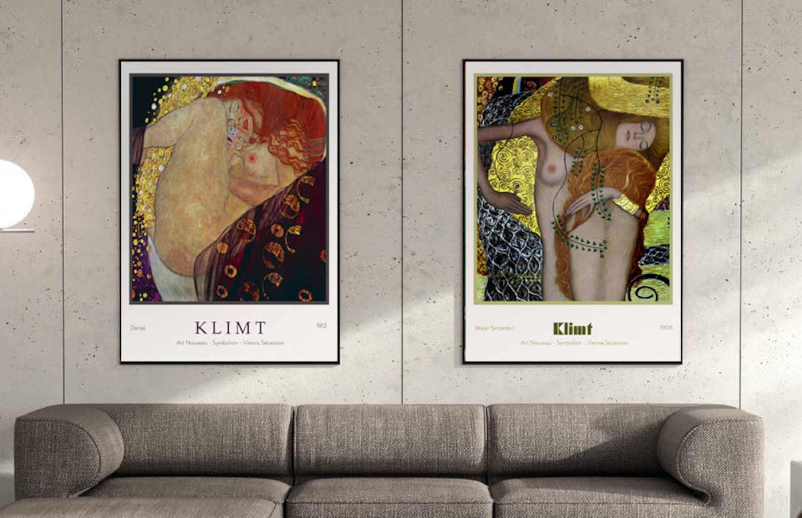 Download Only - Gustav Klimt Set of Two - Danae - Water Serpents - Art ...