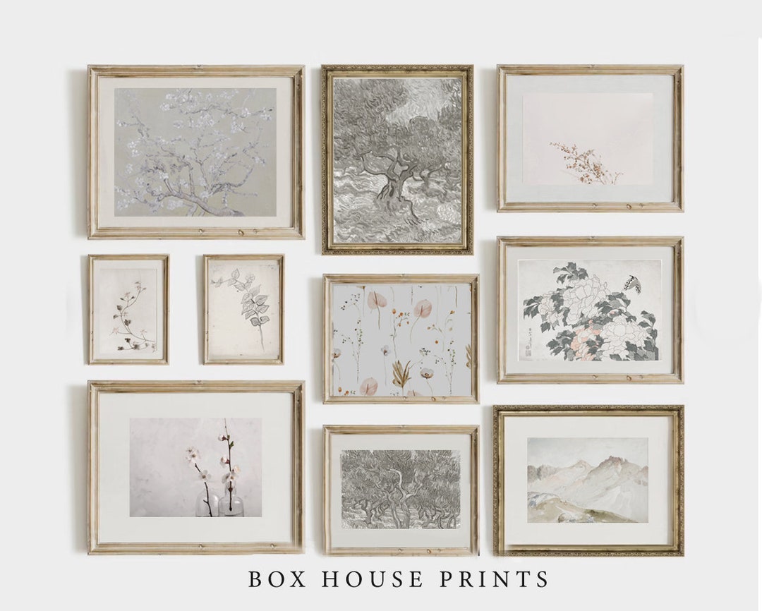 Vintage Neutral Gallery Wal SET Gallery Art Print Set of Ten | DIGITAL ...