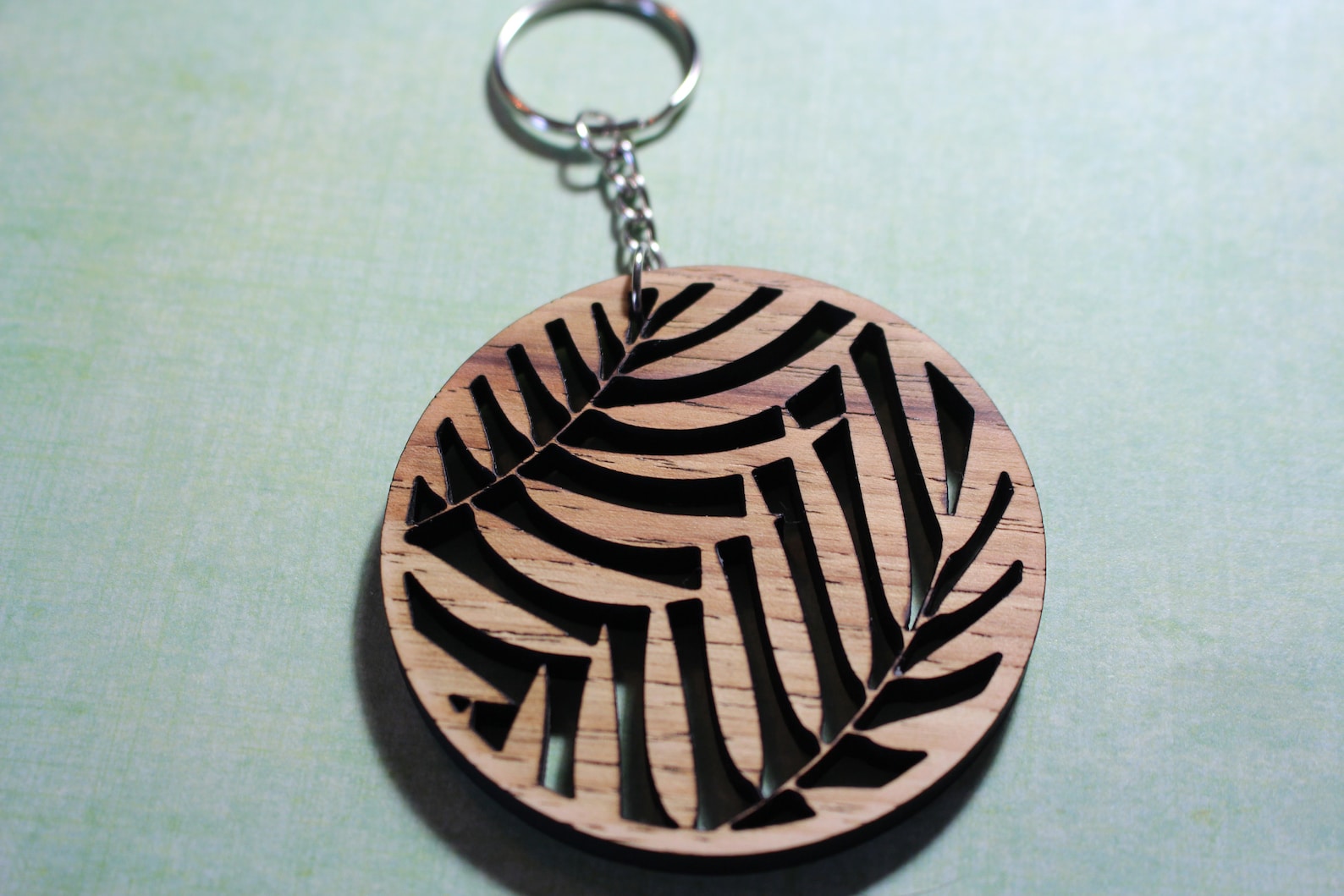 Laser Cut Leaves Pattern Keychain | Etsy