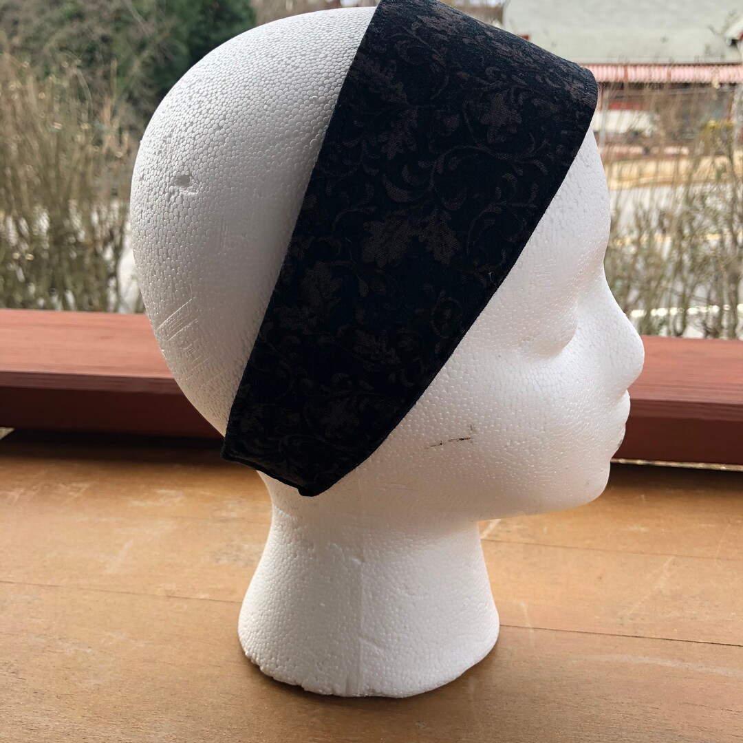 Brown and Black Floral Retro Style Headband - Etsy