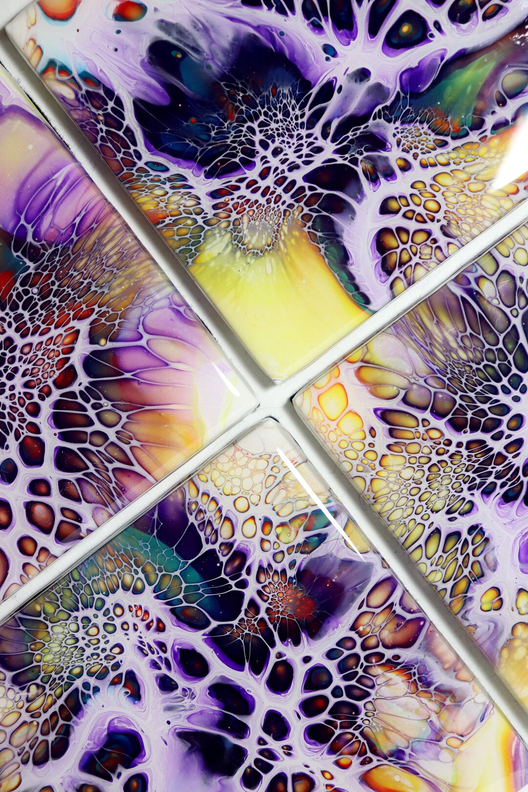 Resin Coaster Set of 4 on Ceramic Tile - Etsy