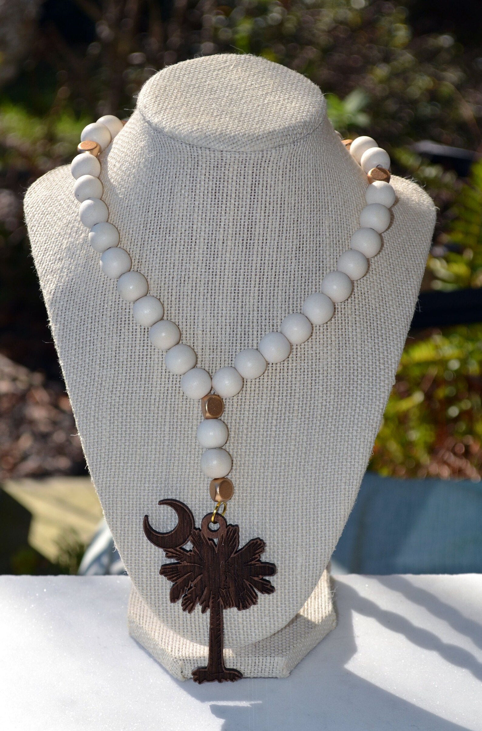 South Carolina Palmetto Tree and Crescent Moon Necklace in - Etsy