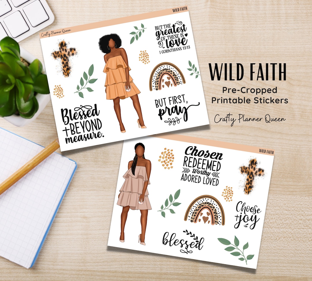 Christian Planner Stickers: "wild Faith" Bible Journaling Kit (PNG ...