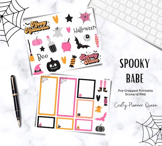 Digital Printable Kit Printable Halloween Stickers Girly - Etsy