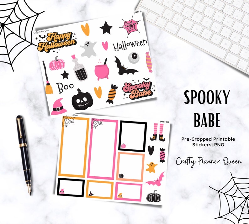 Digital Printable Kit Printable Halloween Stickers Girly - Etsy