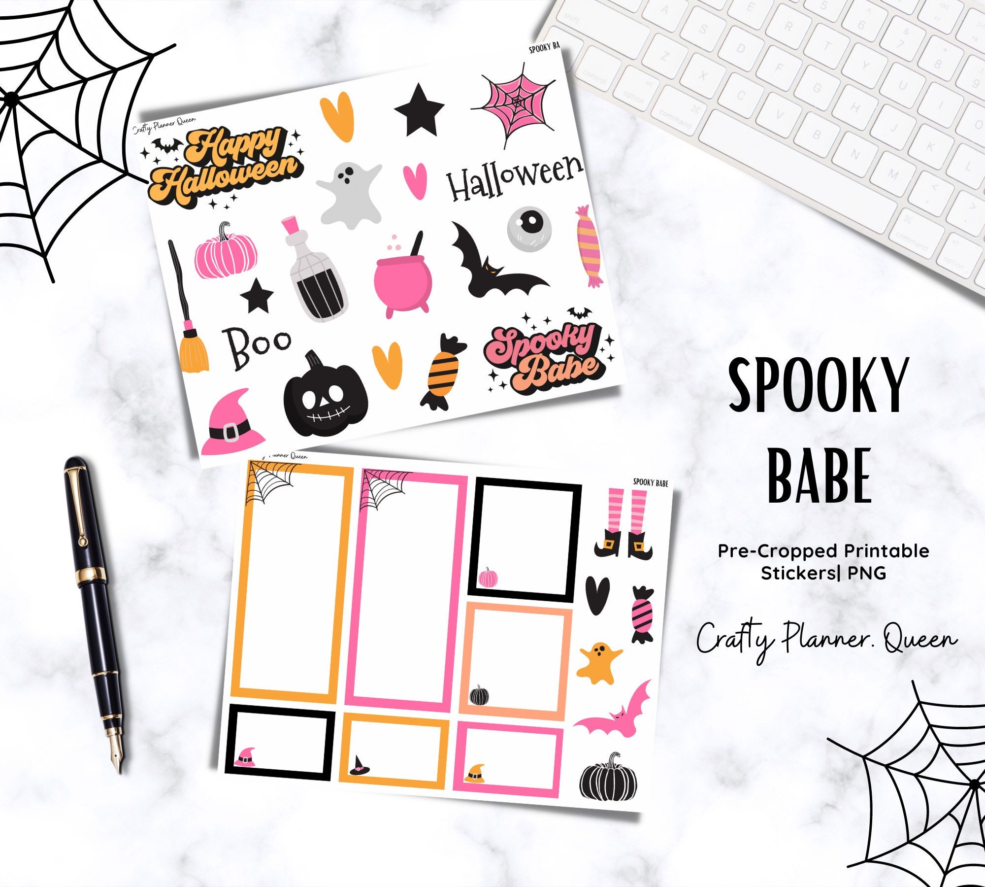 Digital Printable Kit Printable Halloween Stickers Girly - Etsy