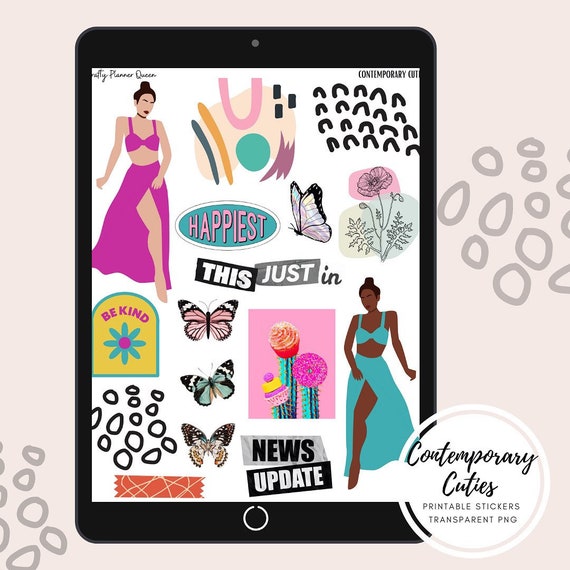 Abstract Printable Stickers Planner Stickers Digital - Etsy