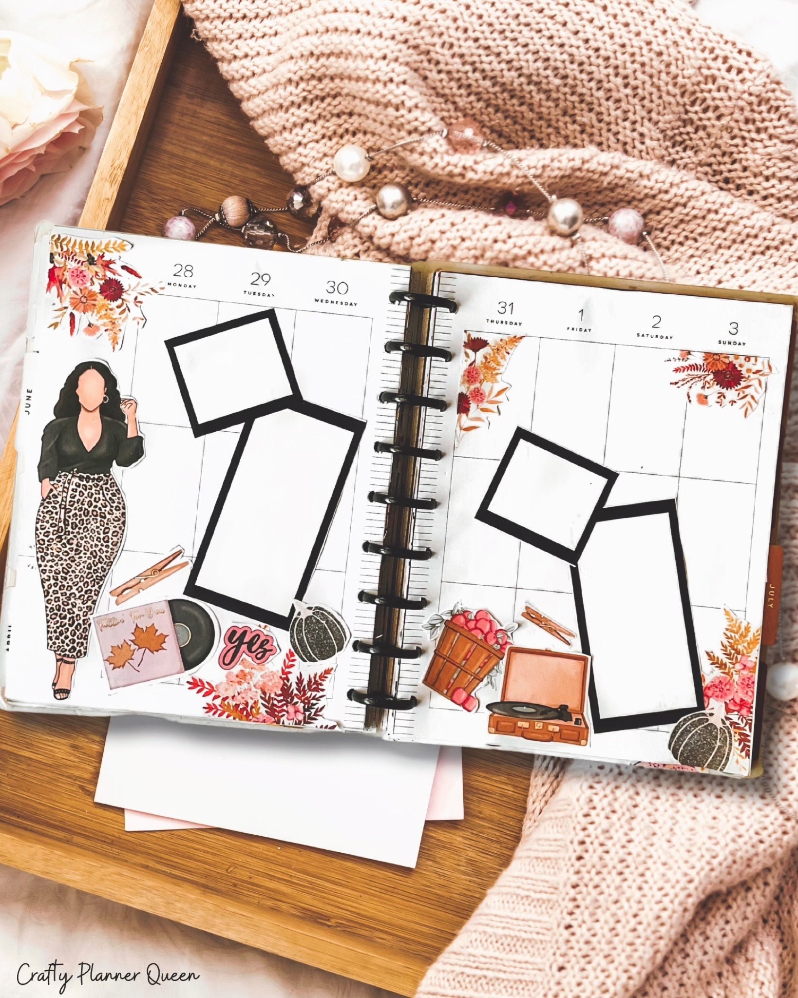 Fall Printable Stickers, Autumn Planner Stickers, Music Themed Clipart ...