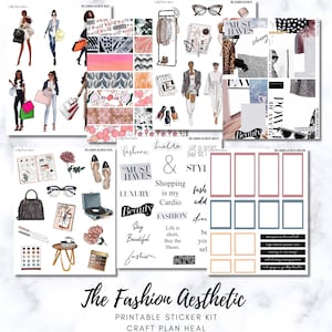 Printable Fashion Stickers Bundle - Instant Download, Journaling and ...