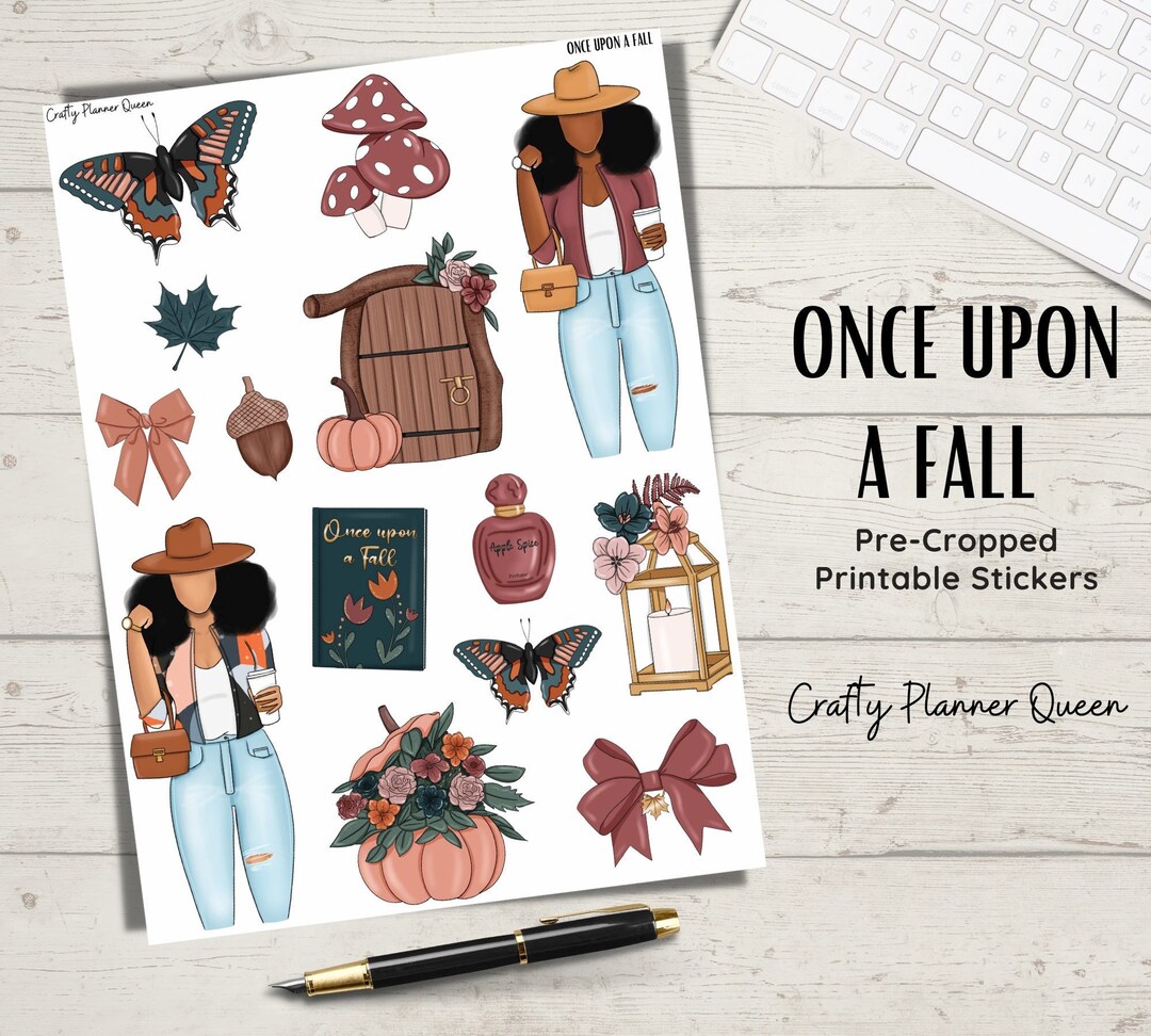 Fall Printable Stickers, Autumn Planner Stickers, Fall Clipart, PNG ...