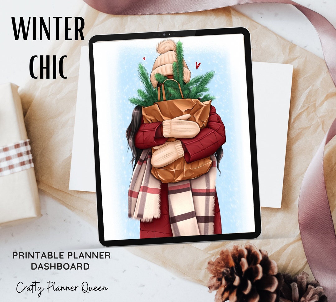 Winter Girl Planner Dashboard, Printable Planner Dashboard, Winter ...
