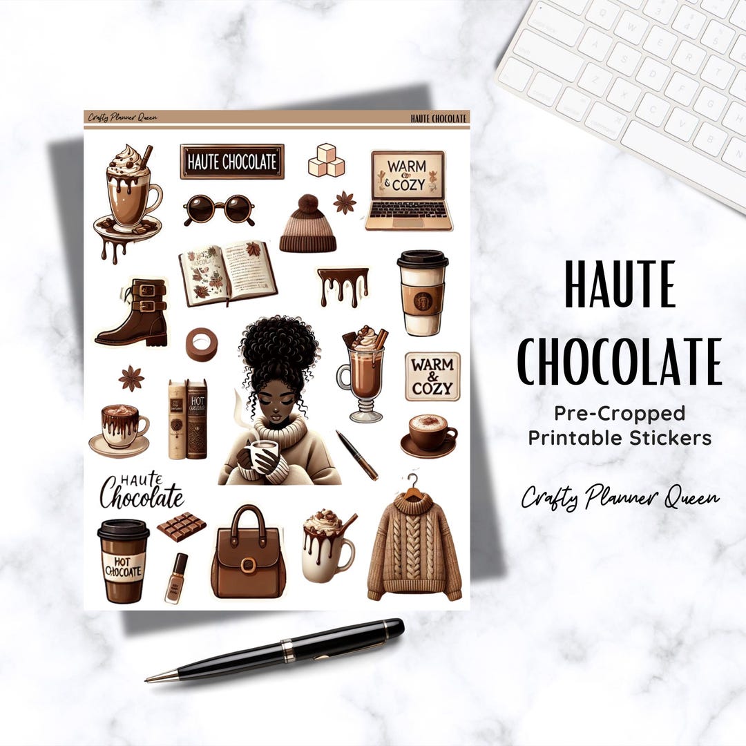 Hot Chocolate Stickers: Cozy Winter Planner Stickers (digital Download ...