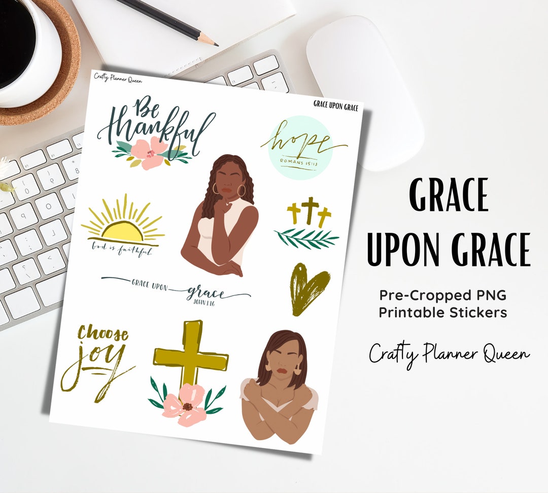 Faith Planner Stickers, African American Printable, Digital Faith ...