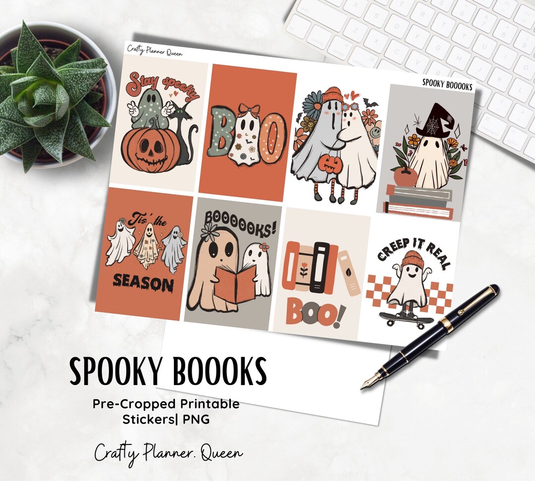 Printable Halloween Sticker Kit, Digital Halloween Stickers, Spooky ...