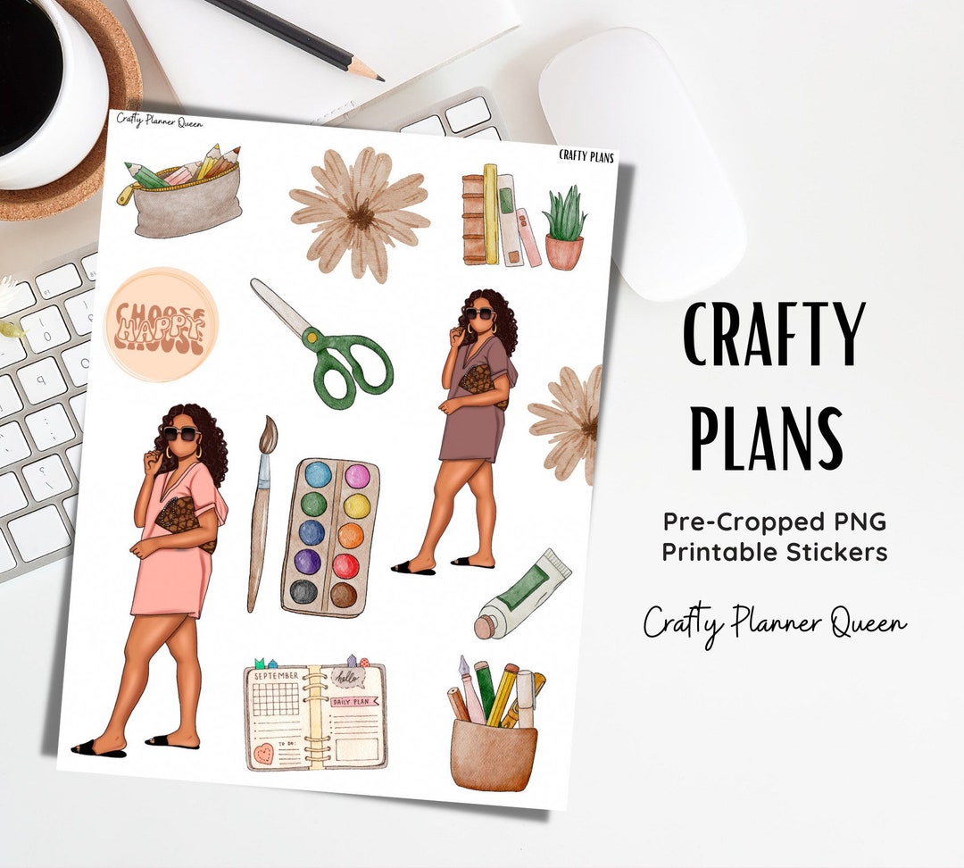 Crafty Plans Planner Stickers: Spring Stationery Clipart (PNG) - Etsy