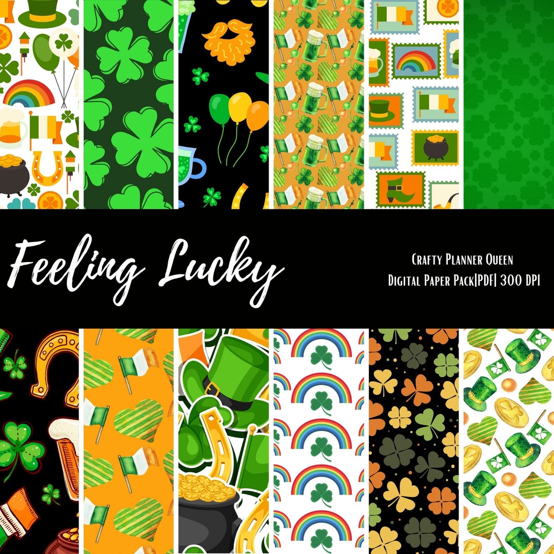 St. Patricks Day Digital Paper, St. Patricks Patterns, Lucky Stationery ...