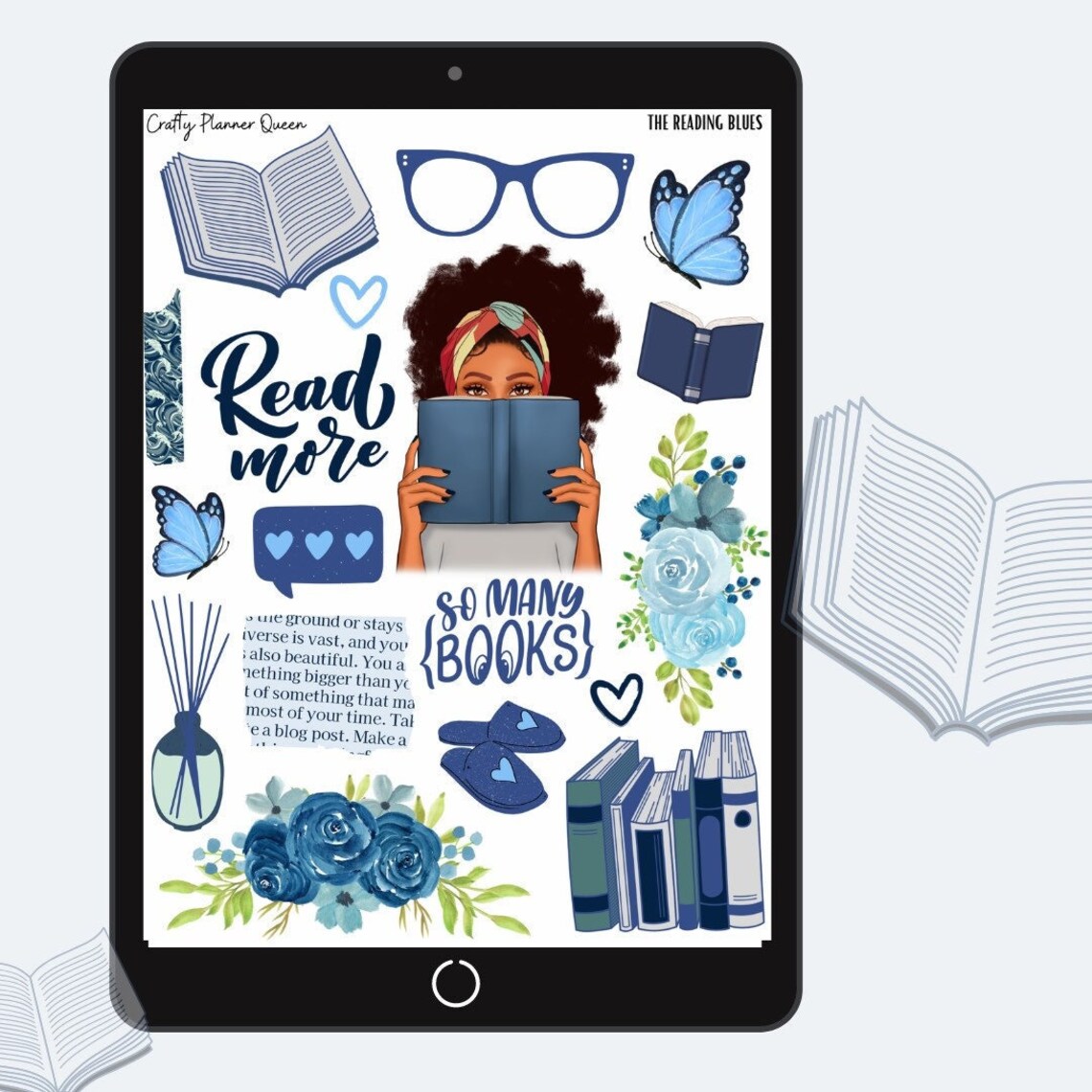 Book Printable Planner Stickers Digital Journaling Stickers - Etsy