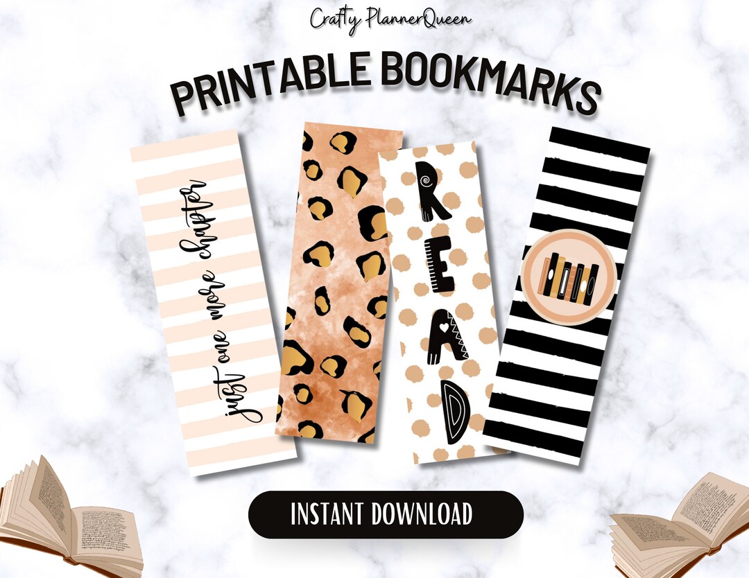 Set of 4 Printable Modern Chic Bookmarks | Digital Printable Bookmarks ...