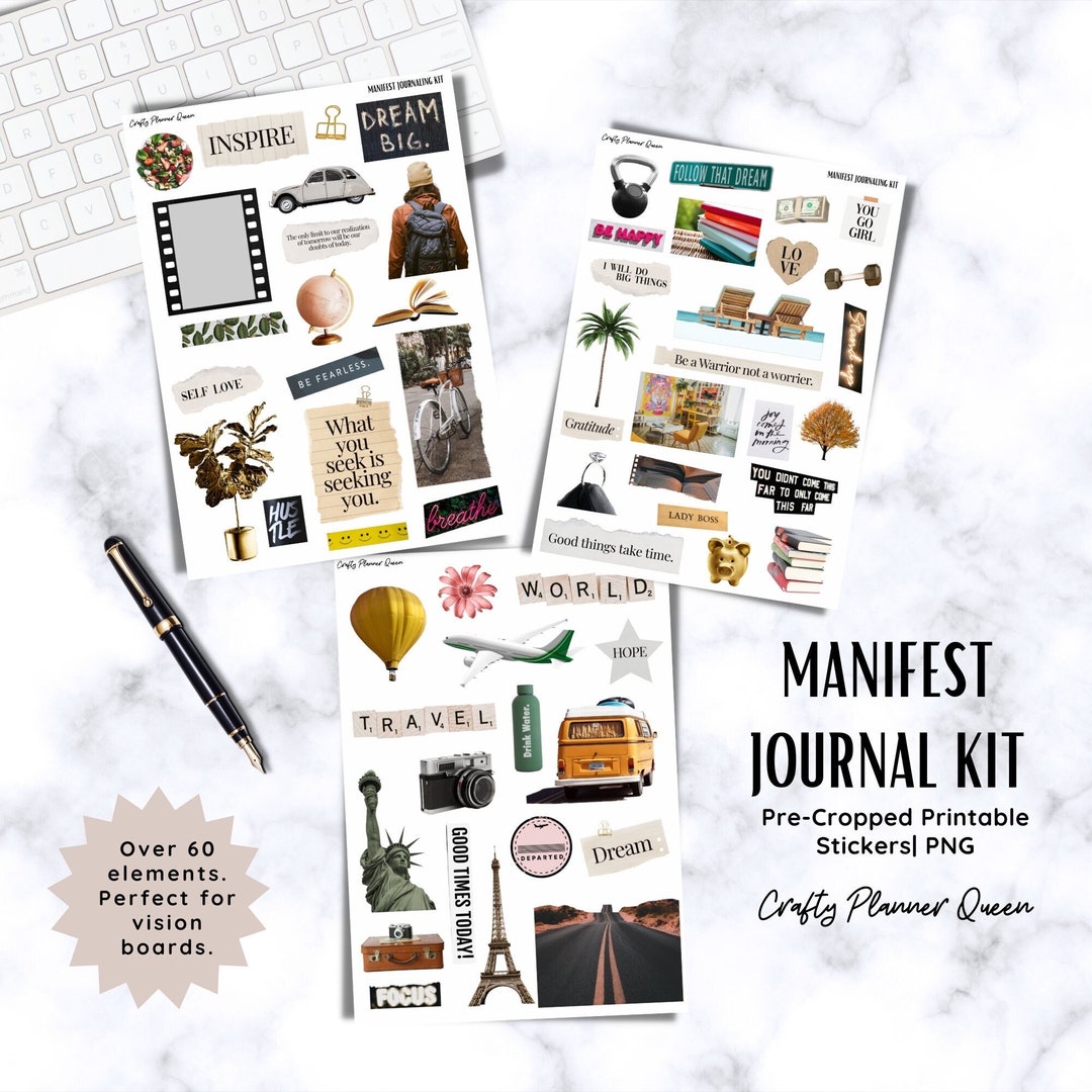 Planning Mood Board, Digital Stickers Icons,printable Vision Board ...