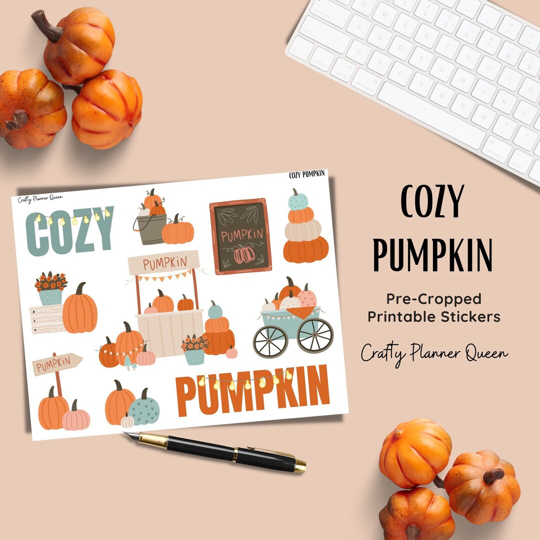 Cozy Autumn, Fall Deco Stickers, Planner Decoration, Digital Stickers ...
