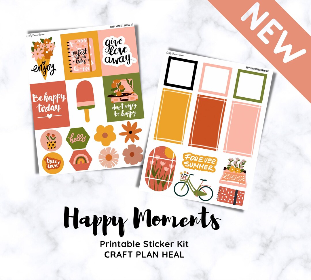 Printable Planner Stickers, Memory Keeping Stickers, Summer Printable ...