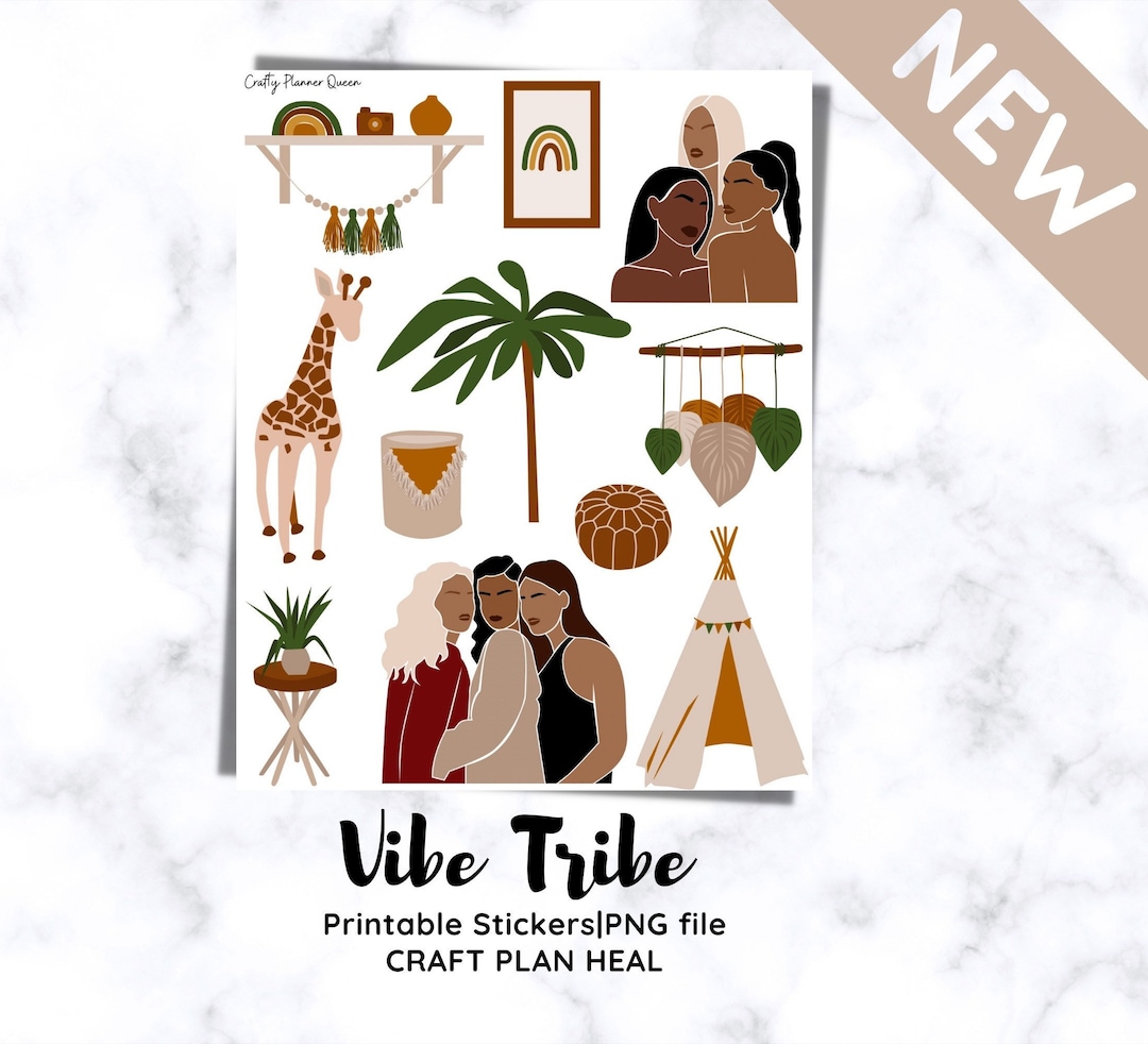 BOHO PLANNER STICKERS, Printable Planner Stickers, Cozy Home Clipart ...