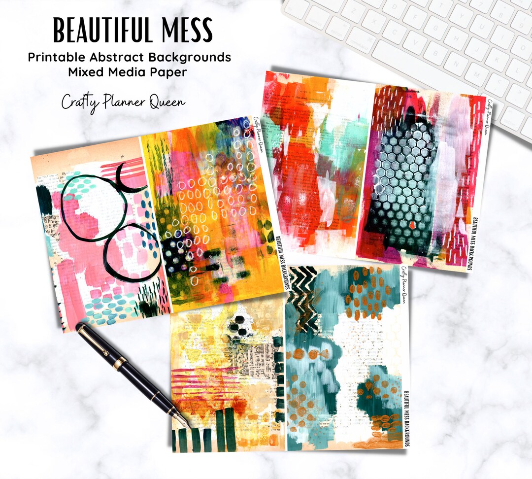Abstract Mixed Media Art: Printable Planner Pages (digital Download) - Etsy